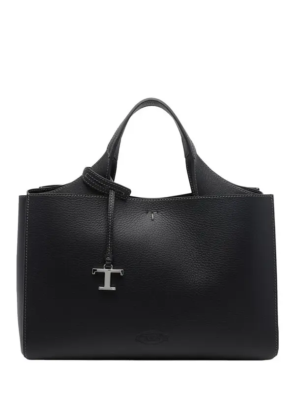 TOD'S Di Reverse Leather Tote Bag - Black