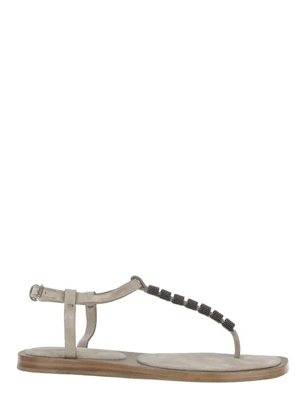 Brunello Cucinelli Embellished Sandals - Cream
