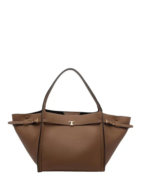 TOD'S Medium Leather Shopping Bag - Brown