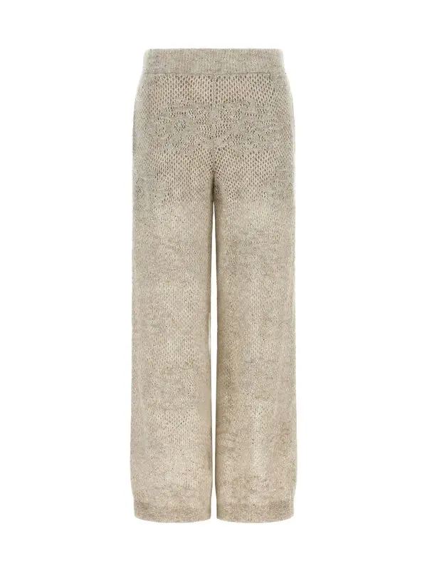 Brunello Cucinelli Dazzling Abstact Leaf' Pants - Cream