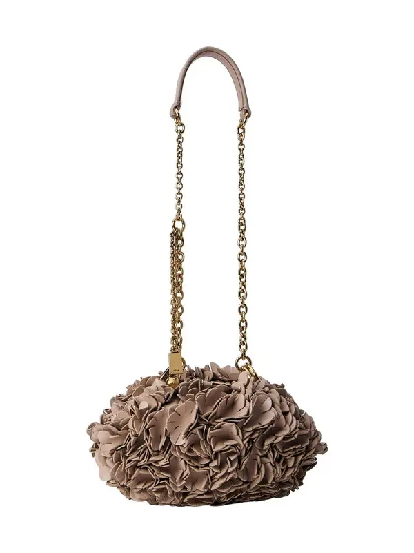 Chloé Floral Appliqué Chain Handbag - Cream
