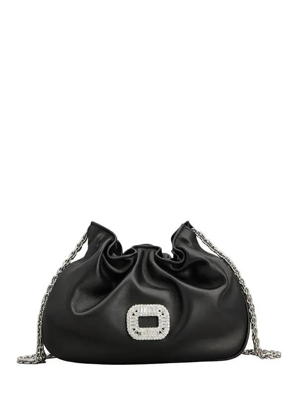 ROGER VIVIER Micro Pilgrim Leather Bag - Black