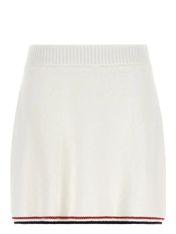 Brunello Cucinelli Piquet-effect Skirt - White