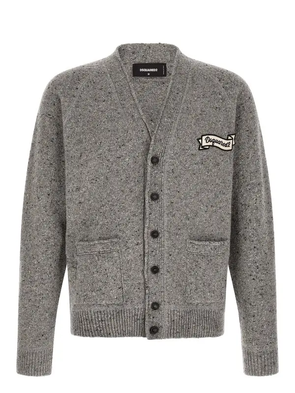 Dsquared2 Basic Wool Blend Cardigan - Gray