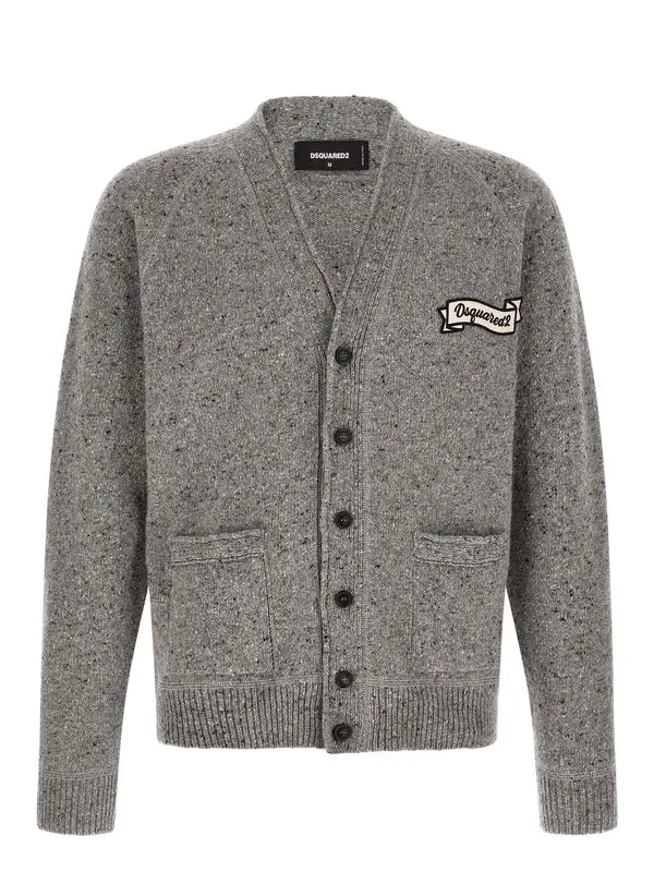 Dsquared2 Basic Wool Blend Cardigan - Gray