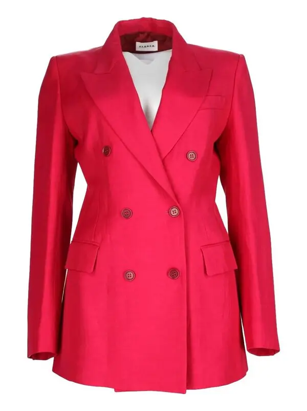 P.a.r.o.s.h Viscose And Linen Double Breasted Blazer - Red
