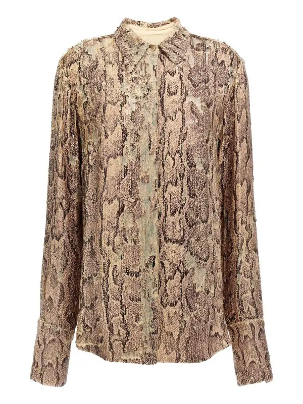 Dries Van Noten Celina Bis Sequined Shirt - Pink