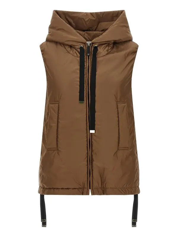 Max Mara Padded Technical Canvas Vest - Brown