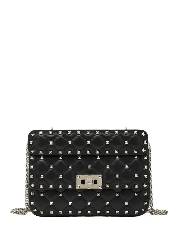 Valentino Garavani Mini Rockstud Spike Top Handle Bag In Leather - Black