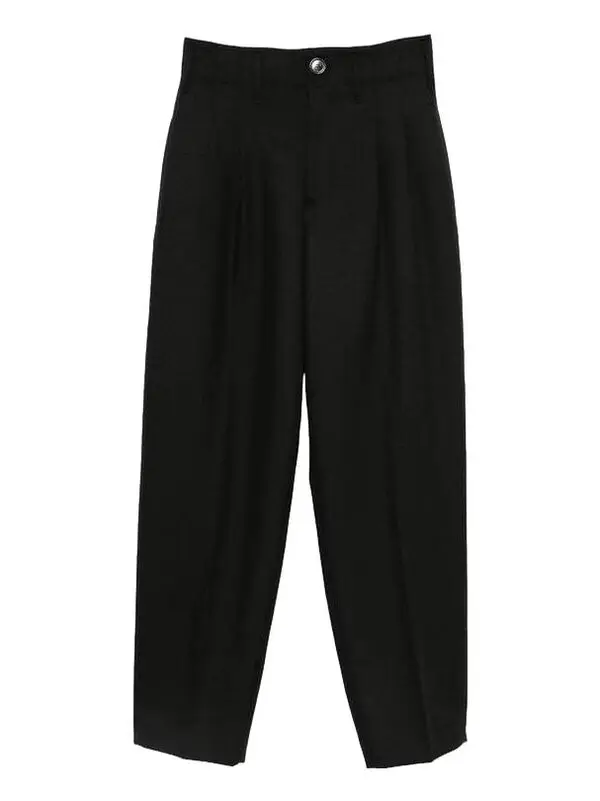 AMI Paris Virgin Wool Straight-leg Trousers - Black