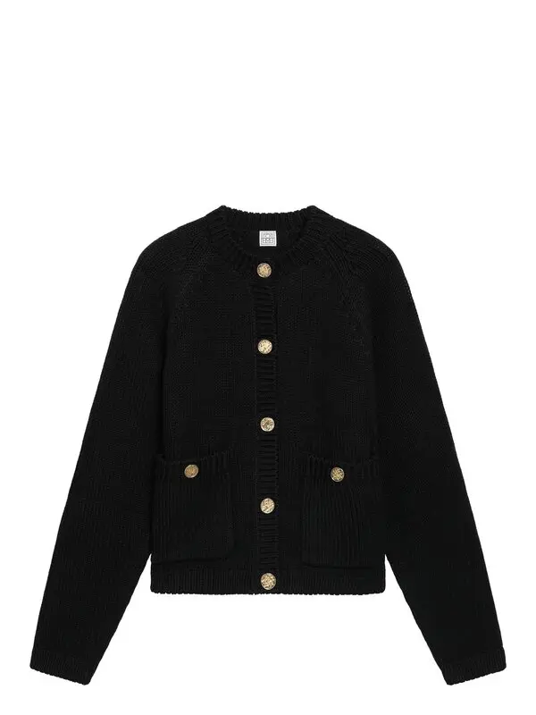 TOTEME Organic Cotton Cardigan - Black