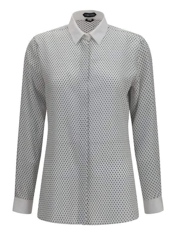 TOM FORD Diamond Print Silk Crêpe De Chine Shirt - Multicolor