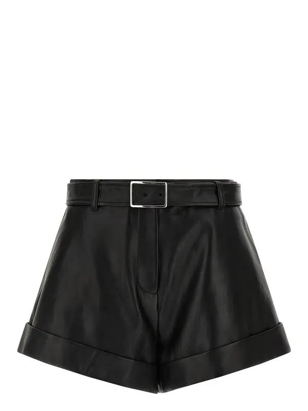 Sportmax Spxvasio Leather Shorts - Black