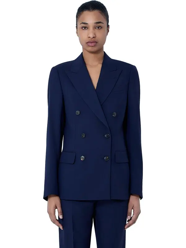 Dries Van Noten Double-breasted Wool Blazer - Blue