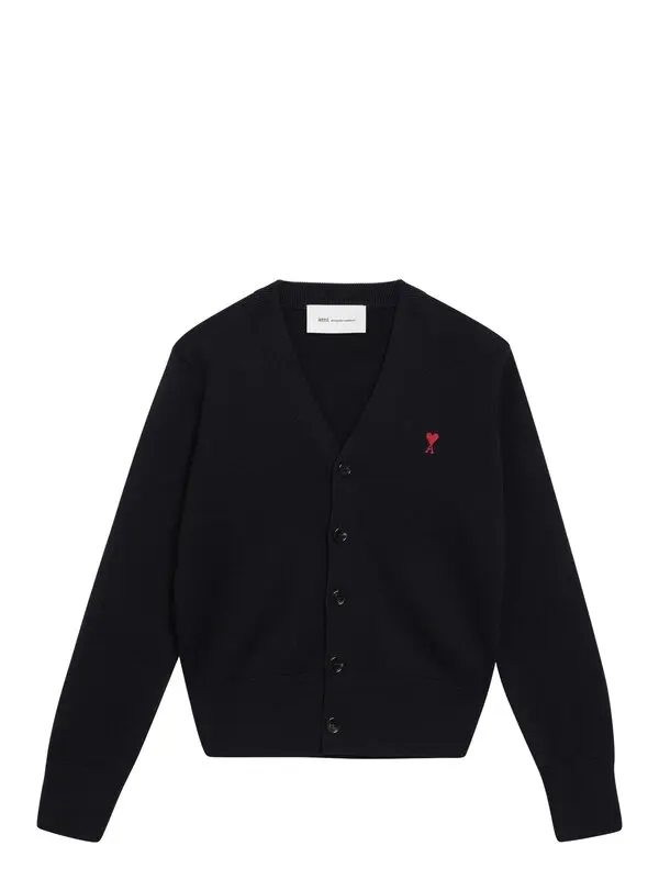 AMI Paris De Coeur Wool Cardigan - Blue