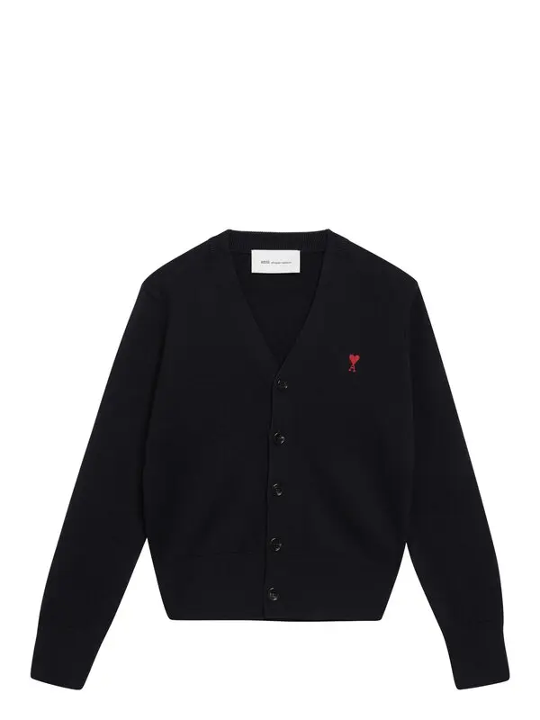 AMI Paris De Coeur Wool Cardigan - Blue