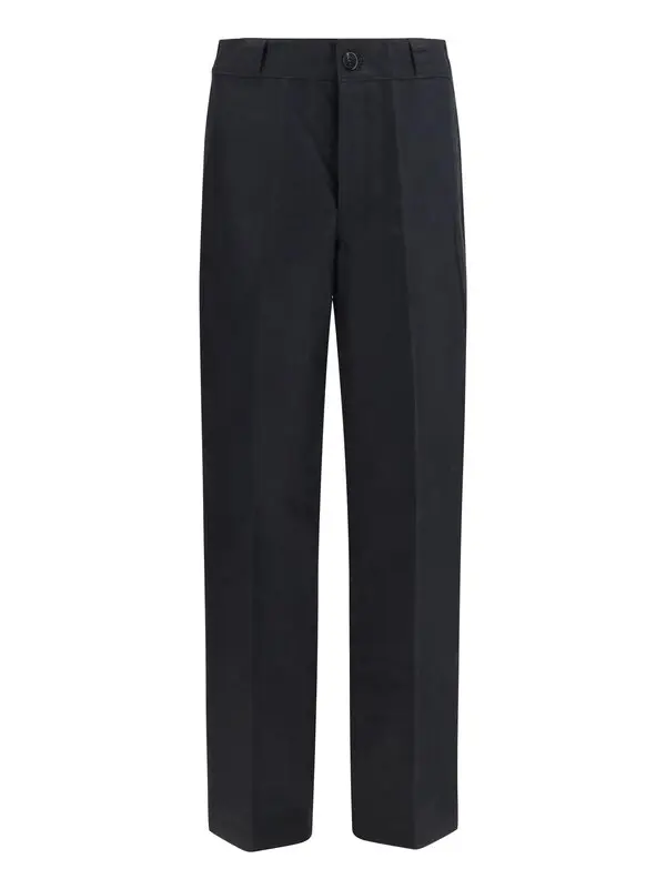 Prada Technical Wide-leg Pants In Canvas - Black