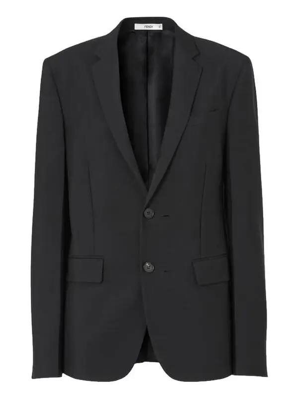 Fendi Mohair And Virgin Wool Tailored Blazer - Black