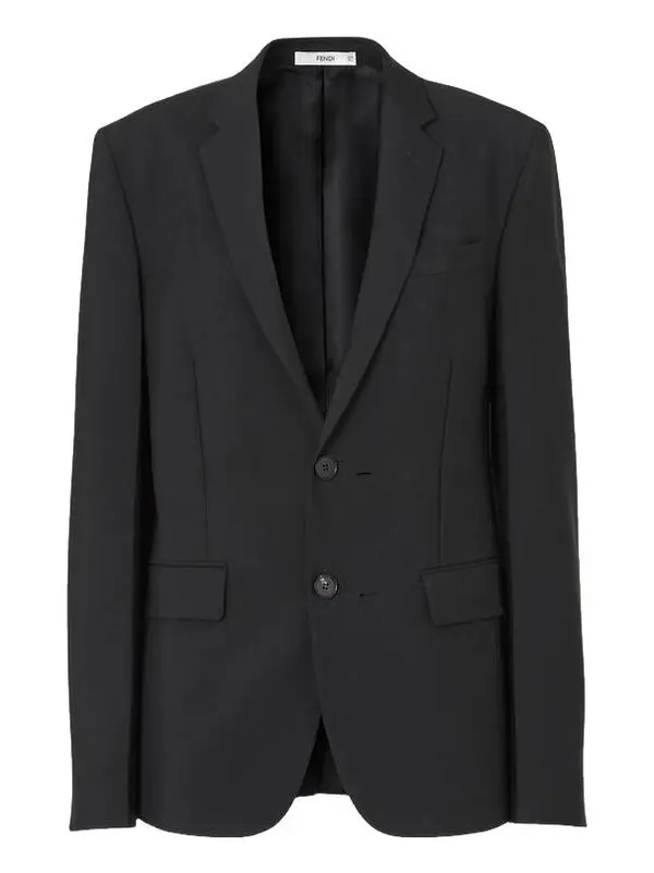 Fendi Mohair And Virgin Wool Tailored Blazer - Black