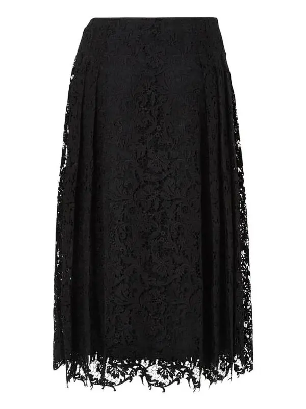 Fendi Pleated Lace Skirt - Black