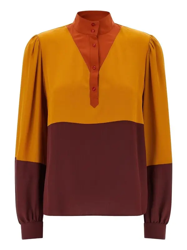 Saint Laurent Color-block Blouse - Multicolor
