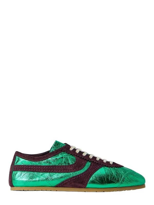 Dries Van Noten Metallic Panel Sneakers - Green
