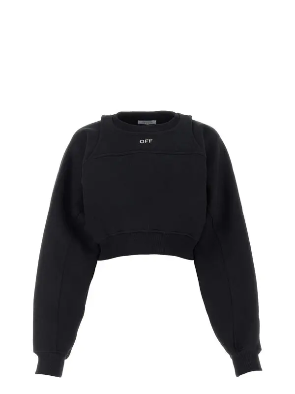 Off-White Cotton Sweatshirt - Black