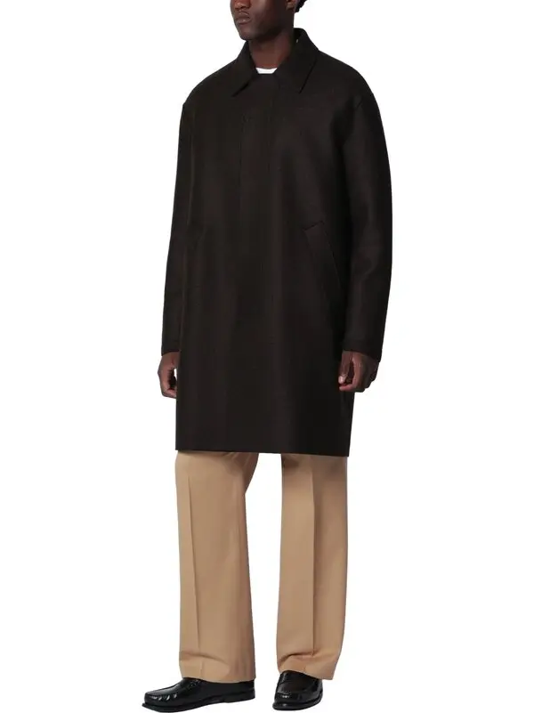 Harris Wharf London Dark Wool Coat - Brown