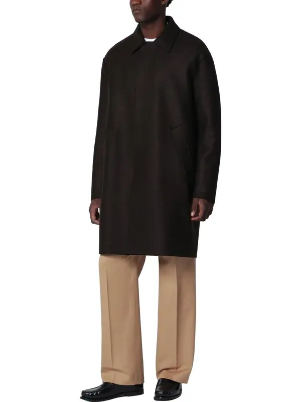Harris Wharf London Virgin Wool Overcoat - Brown
