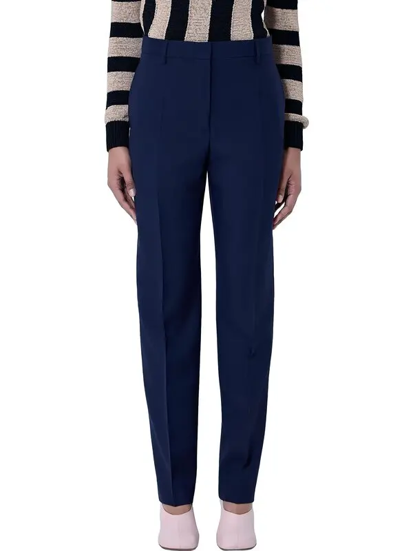 Dries Van Noten Wool Tailored Trousers - Blue