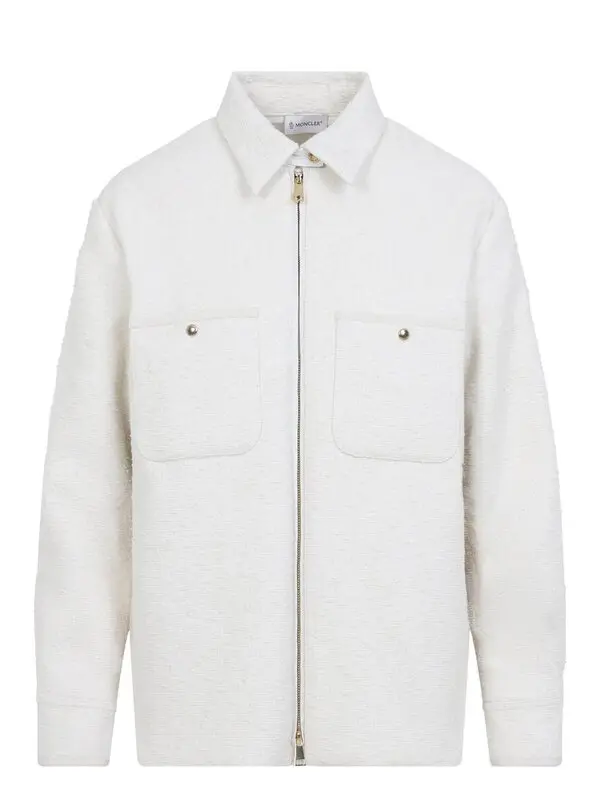 Moncler Cotton Blend Bouclé Shirt - White