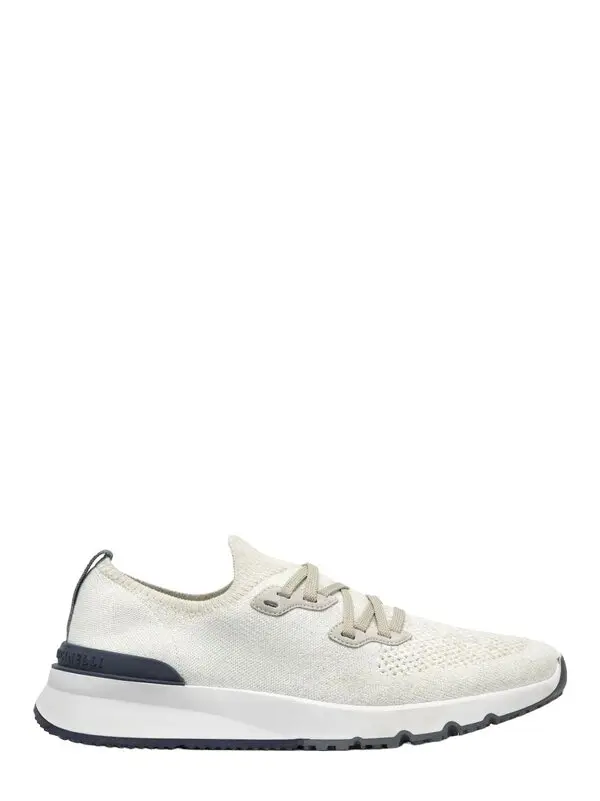 Brunello Cucinelli Perforated Cotton-blend Sneakers - Multicolor