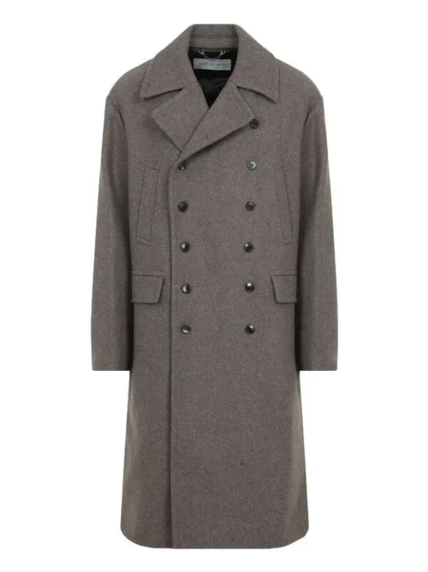 Dries Van Noten Wool Double-breasted Coat - Brown