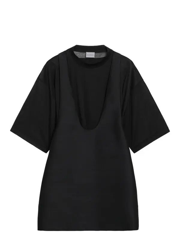 Balenciaga Wool And Silk Mini Dress - Black