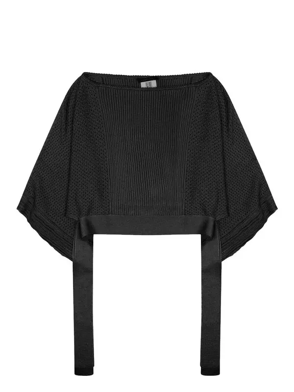 Alberta Ferretti Knitted Poncho - Black