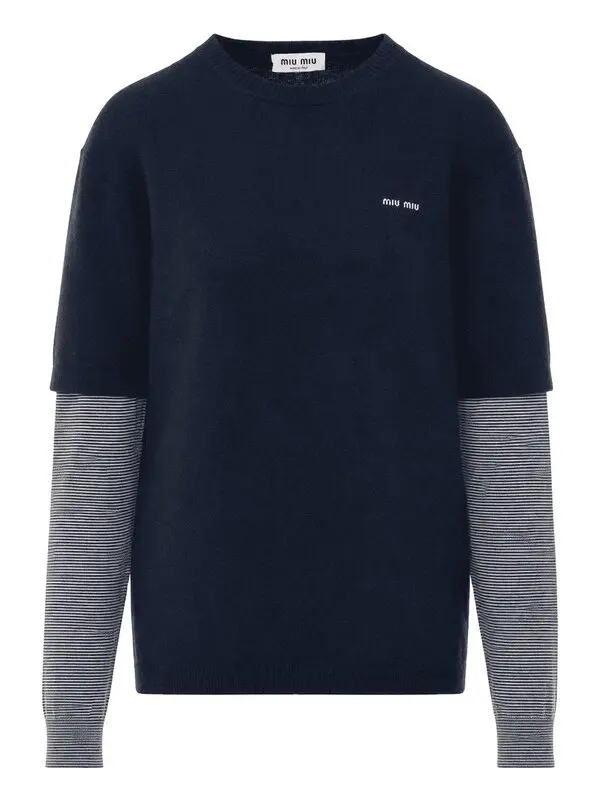 Miu Miu Logo Sweater - Blue