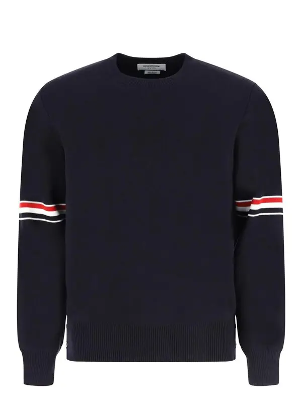 Thom Browne Cotton Crewneck Sweater - Blue