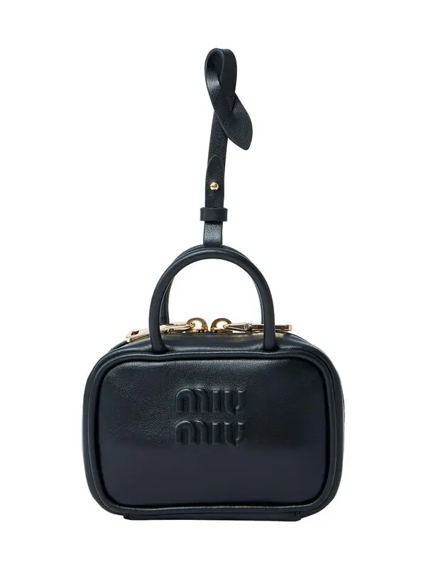 Miu Miu Micro Beau Leather Bag - Black