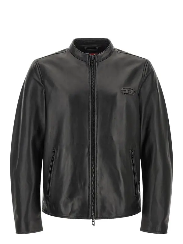 DIESEL® L-tad-wrd Leather Jacket - Black