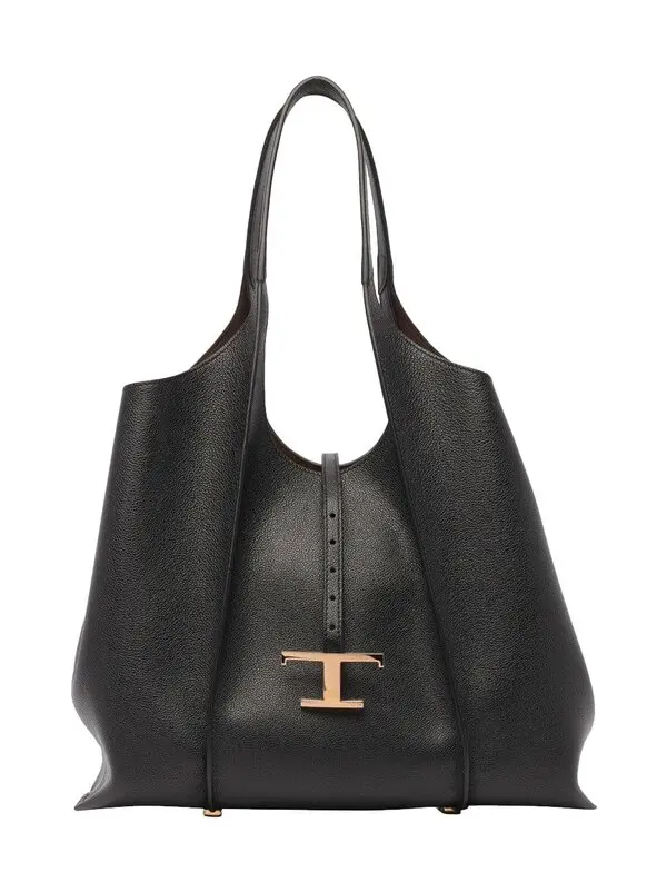 TOD'S Medium T Timeless Shopping Bag - Black