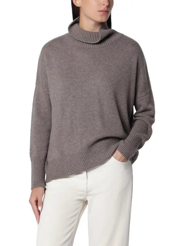 LISA YANG Cashmere Turtleneck Heidi Sweater - Brown