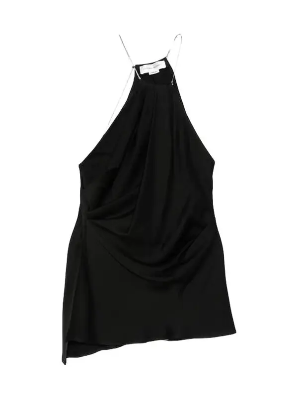 Victoria Beckham Halterneck Draped Sleeveless Top - Black