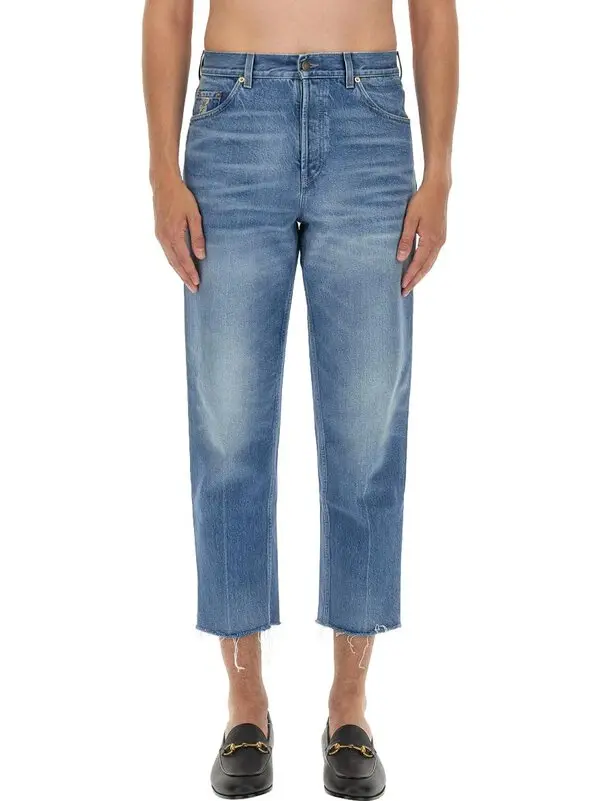 Gucci Carrot Fit Denim Trousers - Blue