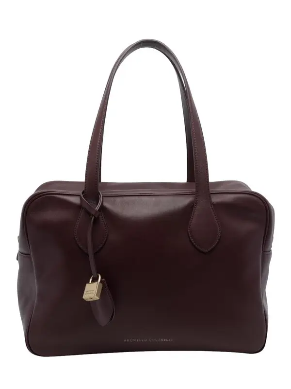Brunello Cucinelli Logo Handbag - Brown