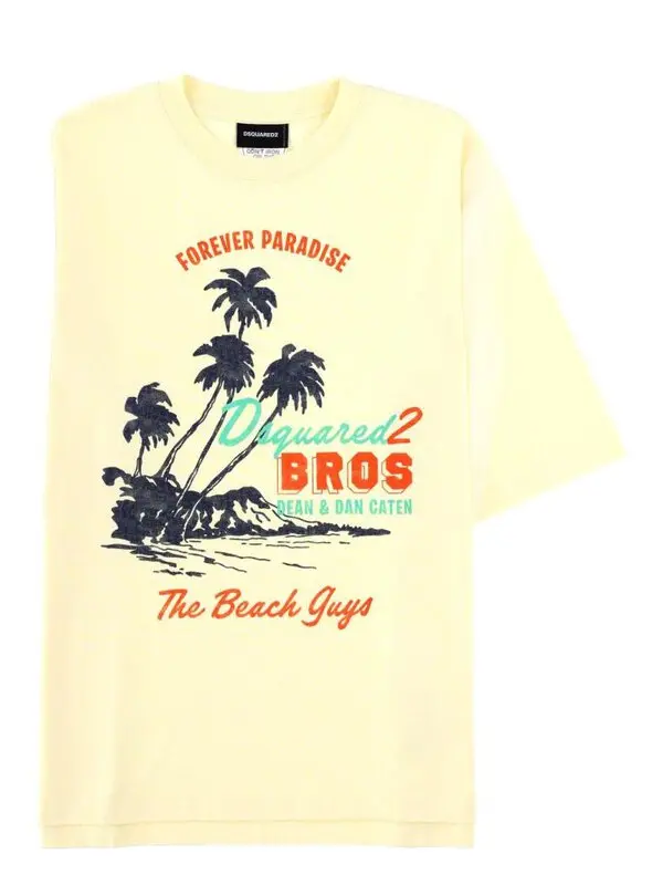Dsquared2 Summer Vintage T-shirt - Yellow