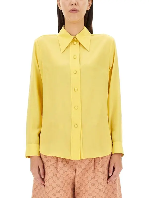 Gucci Crepe De Chine And Silk Shirt - Yellow