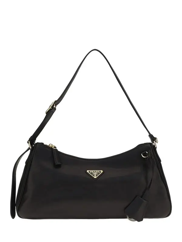 Prada Aimée Leather Shoulder Bag - Black