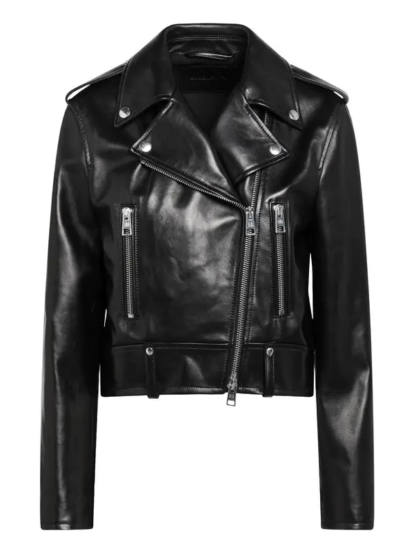 Balenciaga Leather Biker Jacket - Black