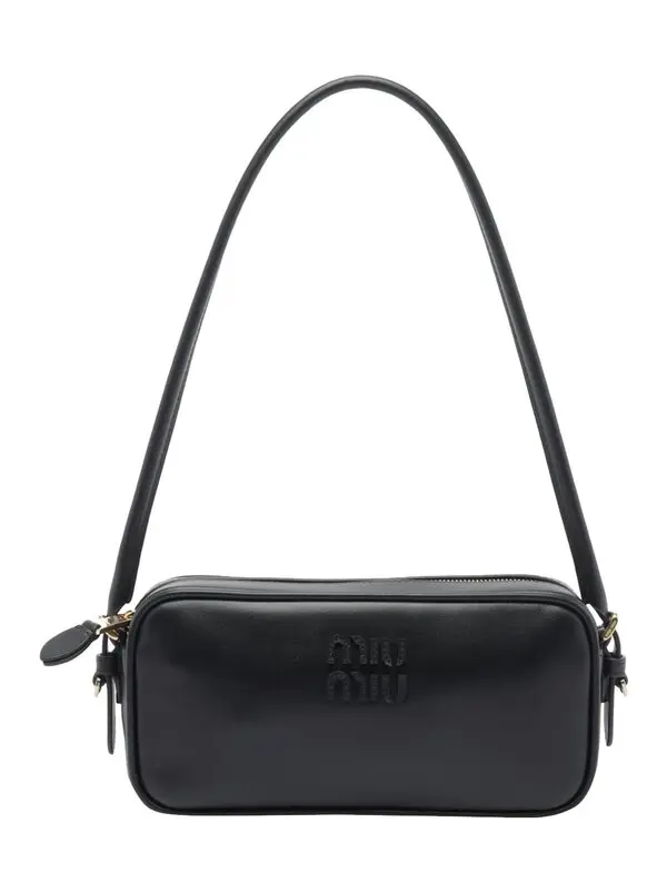 Miu Miu Logo Shoulder Bag - Black