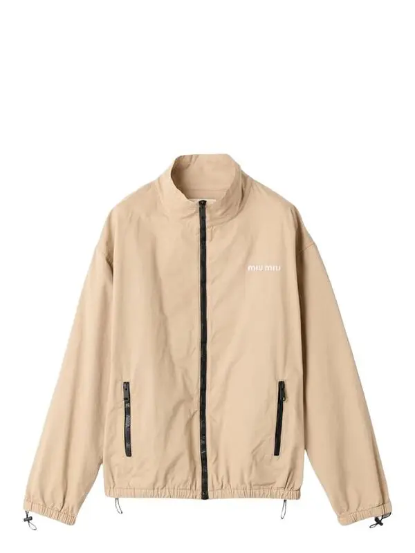 Miu Miu Gabardine Bomber Jacket - Cream